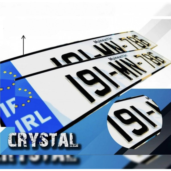 CRYSTAL 4D NUMBER PLATE (PAIR)
